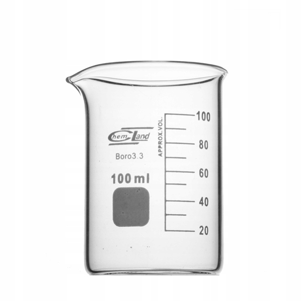 Zlewka szklana niska boro odporna 100 ml x 10 szt - 12640868833 - oficjalne archiwum Allegro