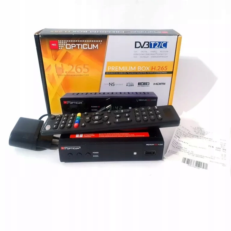 DEKODER TUNER DVB-T2 OPTICUM BOX H.265 GW - 12831223016 - oficjalne archiwum Allegro