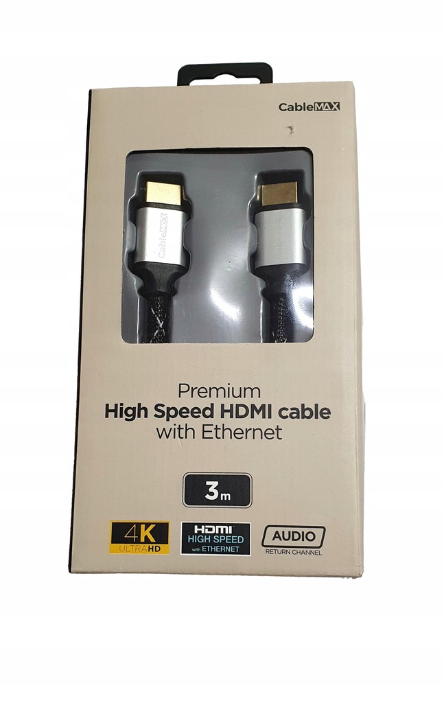 Kabel Przewód Hdmi-Hdmi 4k FHD Ethernet 3m - 12758014038 - oficjalne ...