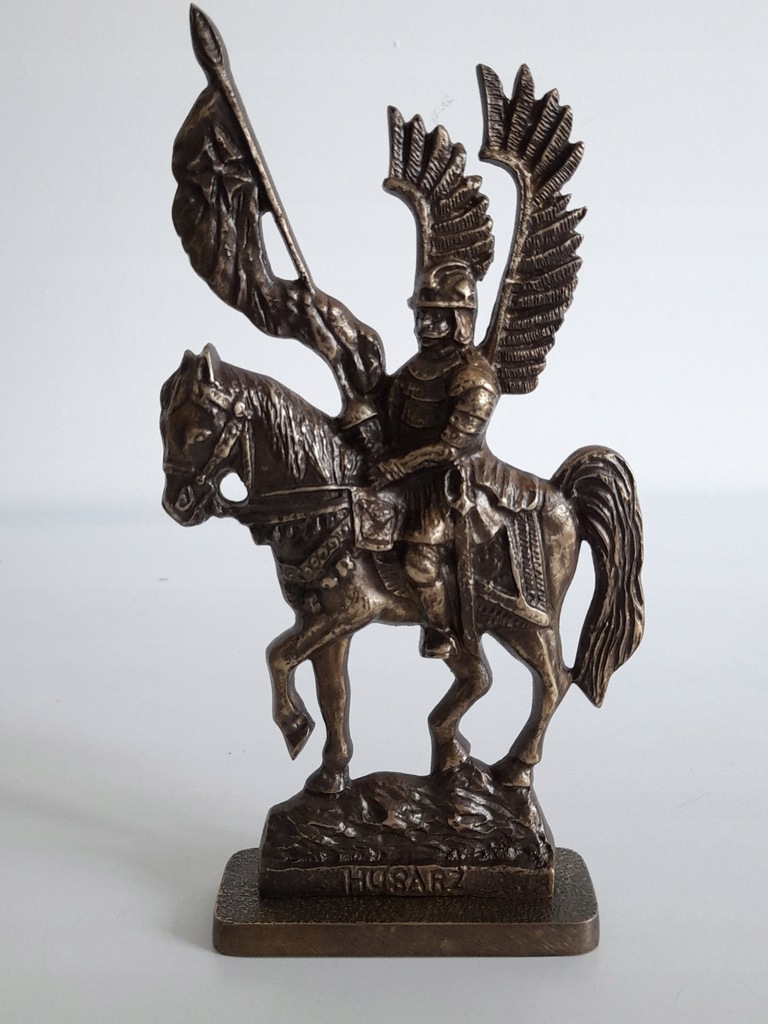 Figura Polski Husarz, husaria, mosiądz 17,5 cm - 13996366169 ...