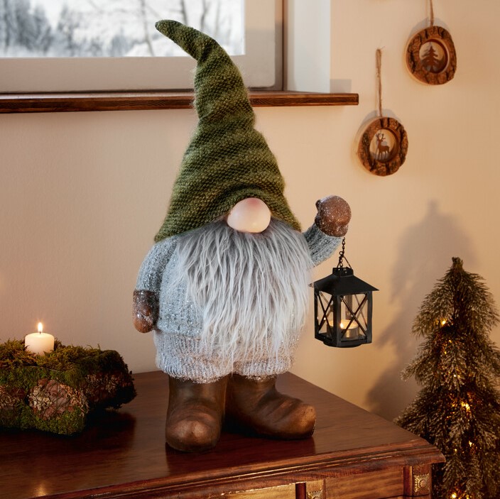 Duzy gnom swiateczny, elf z latarnią 56 cm - 14387623320 - oficjalne ...