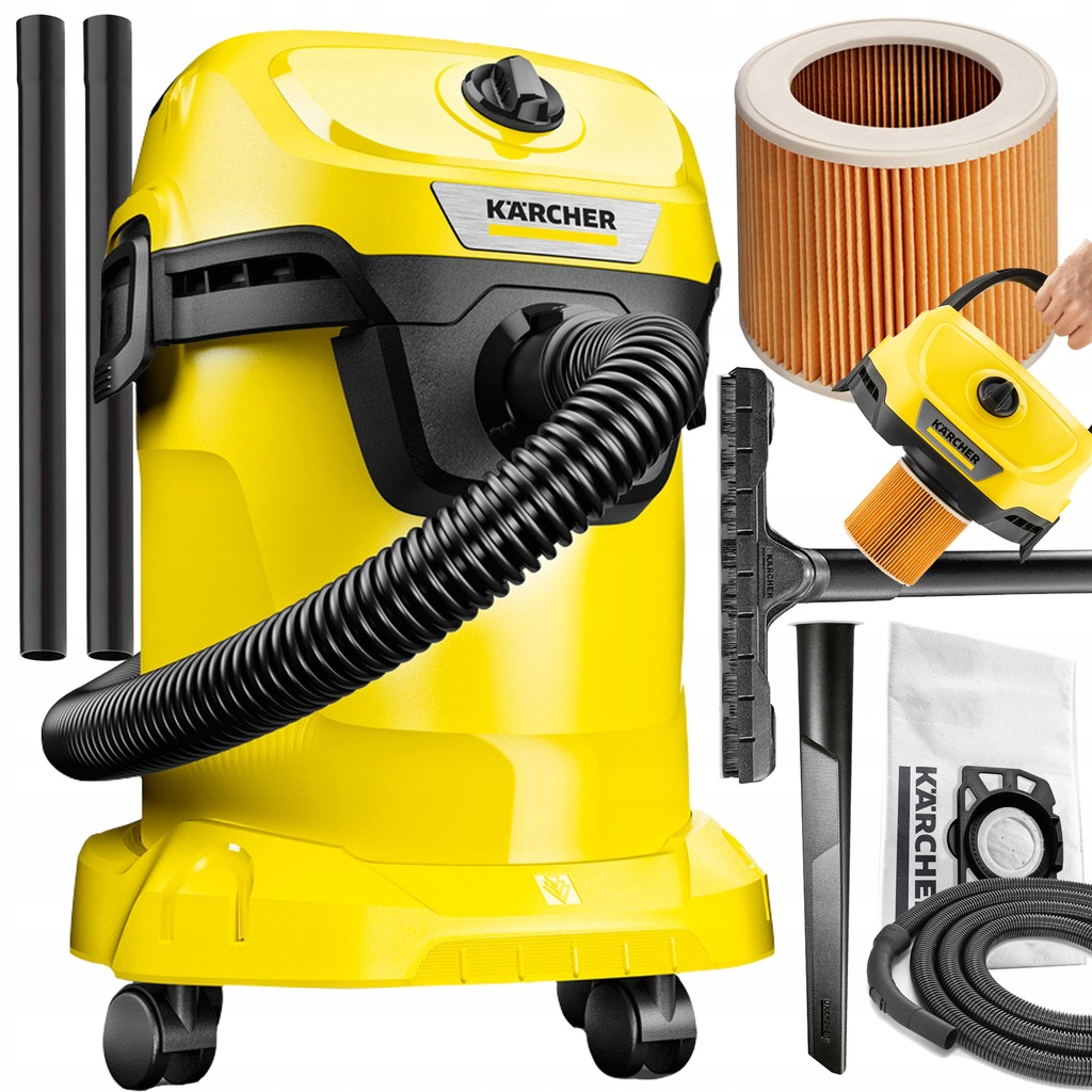 MOCNY ODKURZACZ PRZEMYSŁOWY KARCHER WD3 1400W XXL - 11325291363 - oficjalne archiwum Allegro