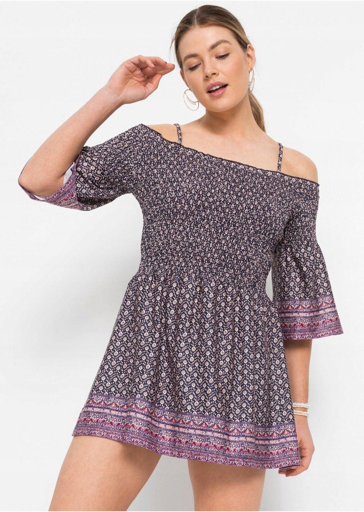 RAINBOW SUKIENKA CARMEN NA RAMIĄCZKACH WZÓR, 42 - 12439437739 - oficjalne archiwum Allegro