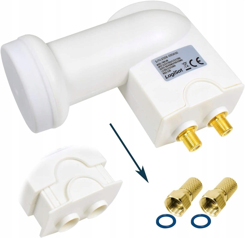 KONWERTER SAT TWIN (podwójny) FULL HD 4K LogiSat - 12528737554 - oficjalne archiwum Allegro