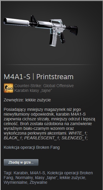 Skiny cs go M4A1-S Printstream - 12877776749 - oficjalne archiwum Allegro