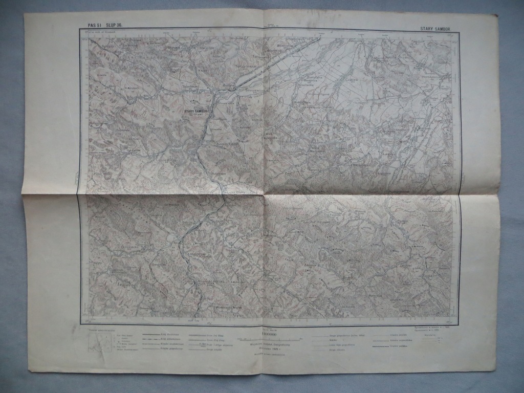 STARY SAMBOR WOJSKOWA MAPA WIG 1929 przedw. org. - 13142843806 ...