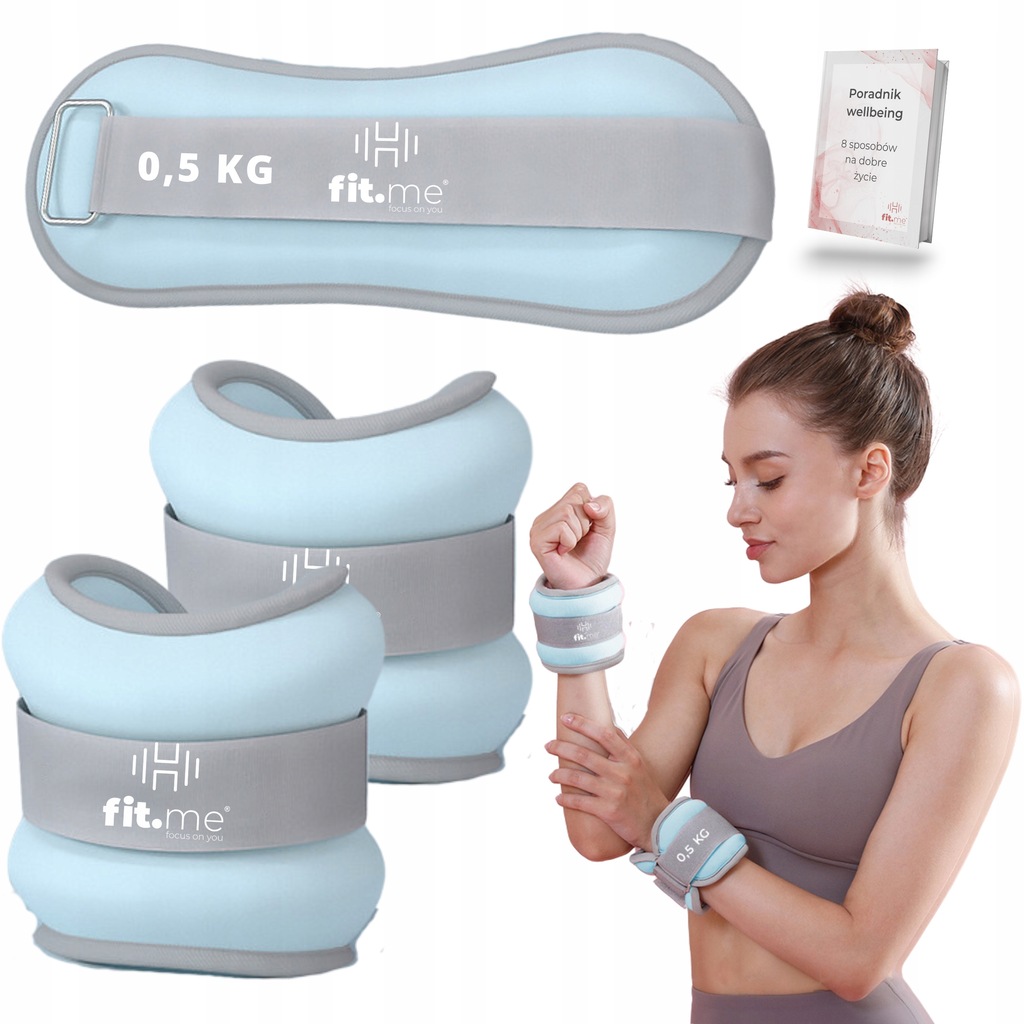 OBCIĄŻNIKI CIĘŻARKI NA KOSTKI NADGARSTKI RĘCE NOGI 2x0,5KG CIĘŻARKI FIT ...