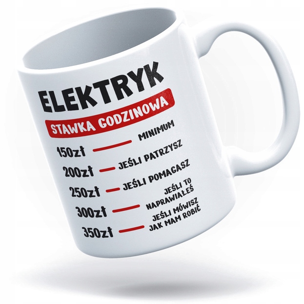 Elektryk Stawka Godzinowa elektrykiem Kubek - 12410478028 - oficjalne archiwum Allegro