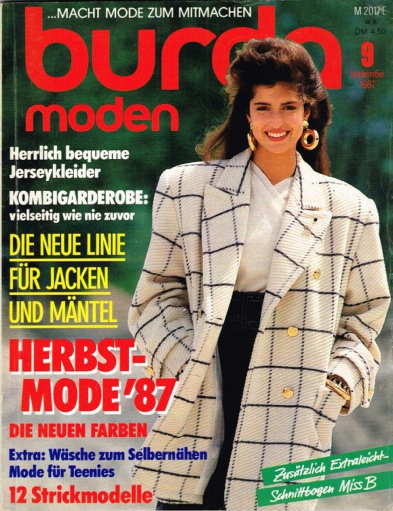 BURDA 9 / 1987 + wykroje - 8913090638 - oficjalne archiwum Allegro