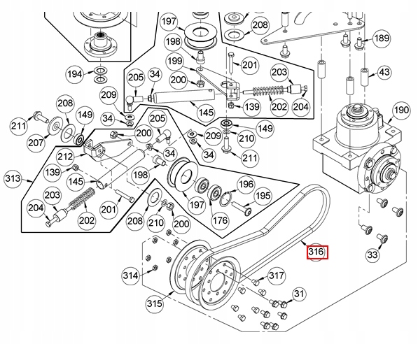 Pasek napędu jazdy AS Motor AS1040 YAK G07857056 - 13280237732 ...