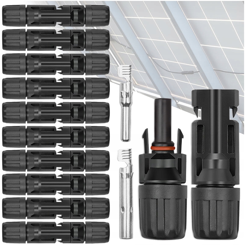 ZŁĄCZE KONEKTOR SOLARNY MC4 1000V + - ZESTAW 10szt - 13372858994 - oficjalne archiwum Allegro