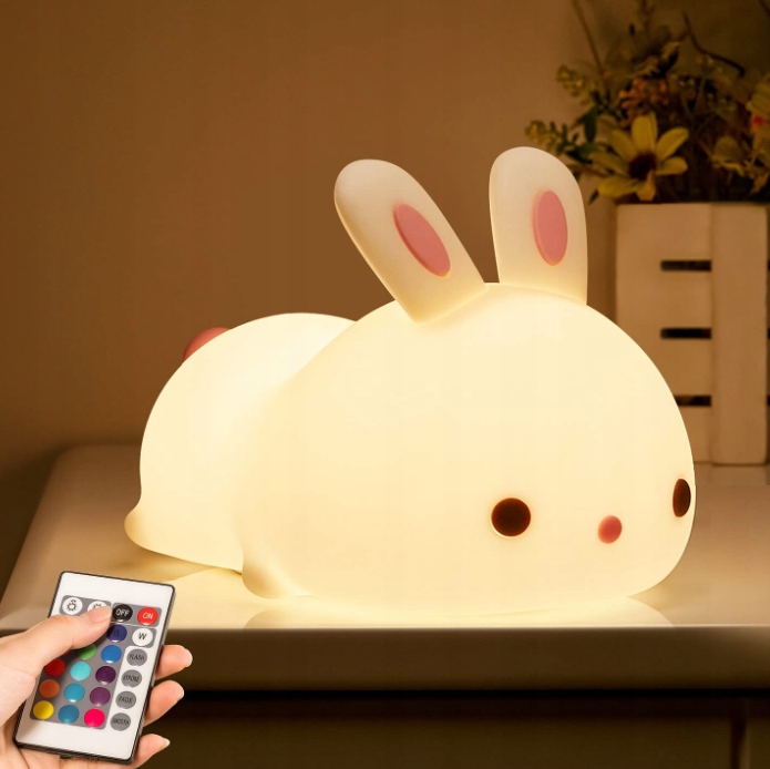 nocna lampka królika LED z czujnikiem dotykowym - 13419528170 - oficjalne archiwum Allegro
