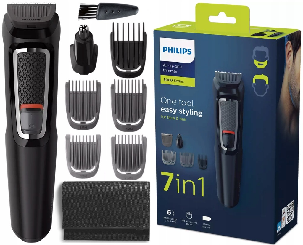 MASZYNKA GOLARKA PHILIPS TRYMER 7W1 WŁOSY I BRODA - 13435657676 ...