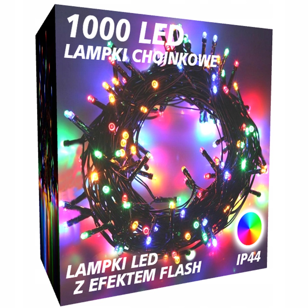 LAMPKI CHOINKOWE 1000 LED MULTIKOLOR STAŁE + FLASH - 14535103692 ...
