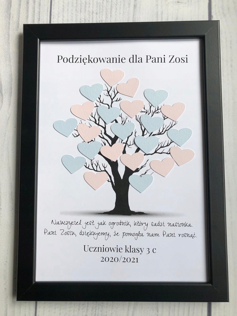 Plakat dla nauczyciela imiona podziękowanie RAMKA - 10759415532 - oficjalne archiwum Allegro