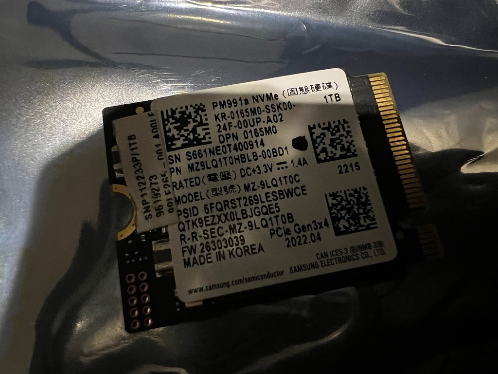 Steam Deck Dell 1TB M.2 PCIe NVMe 2230 SSD PM991 - 13726551253 ...
