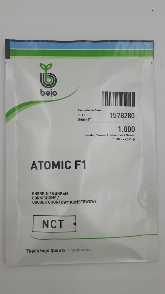 Ogórek gruntowy ATOMIC F1 1000 nasion Bejo - 11567114071 - oficjalne archiwum Allegro