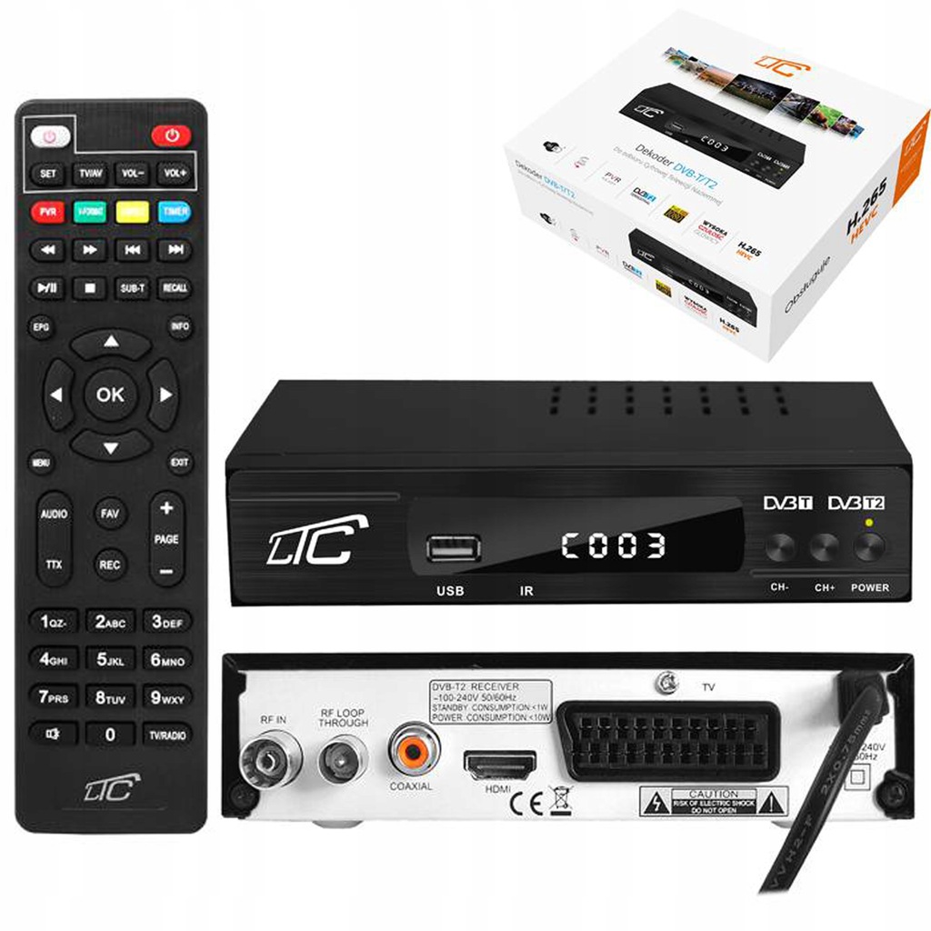 DEKODER TV NAZIEMNA HD TUNER DVBT2 WIFI H.265 HEVC - 13962453014 ...
