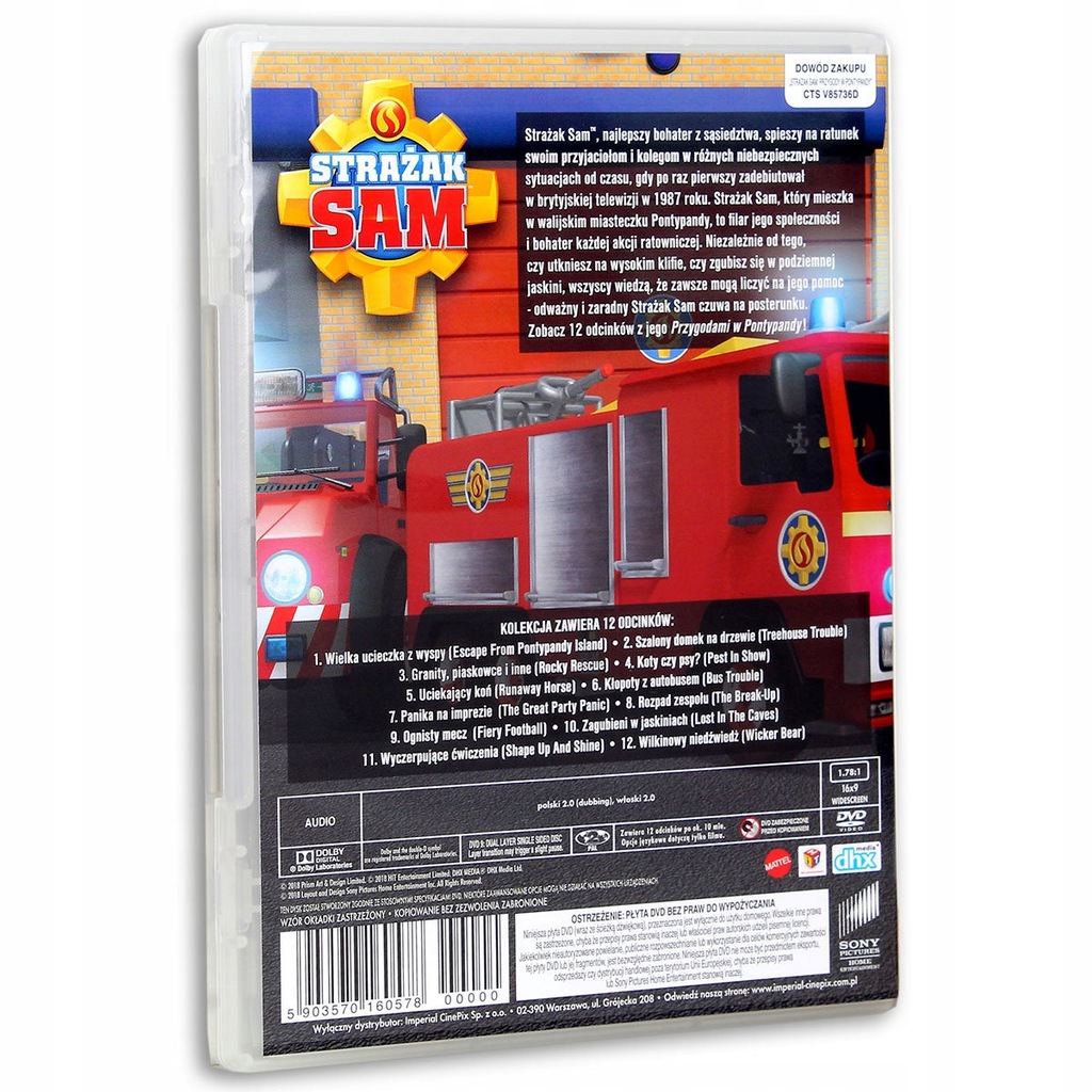 STRAŻAK SAM - PRZYGODY W PONTYPANDY DVD 12 odc 24h - 7887139837 ...