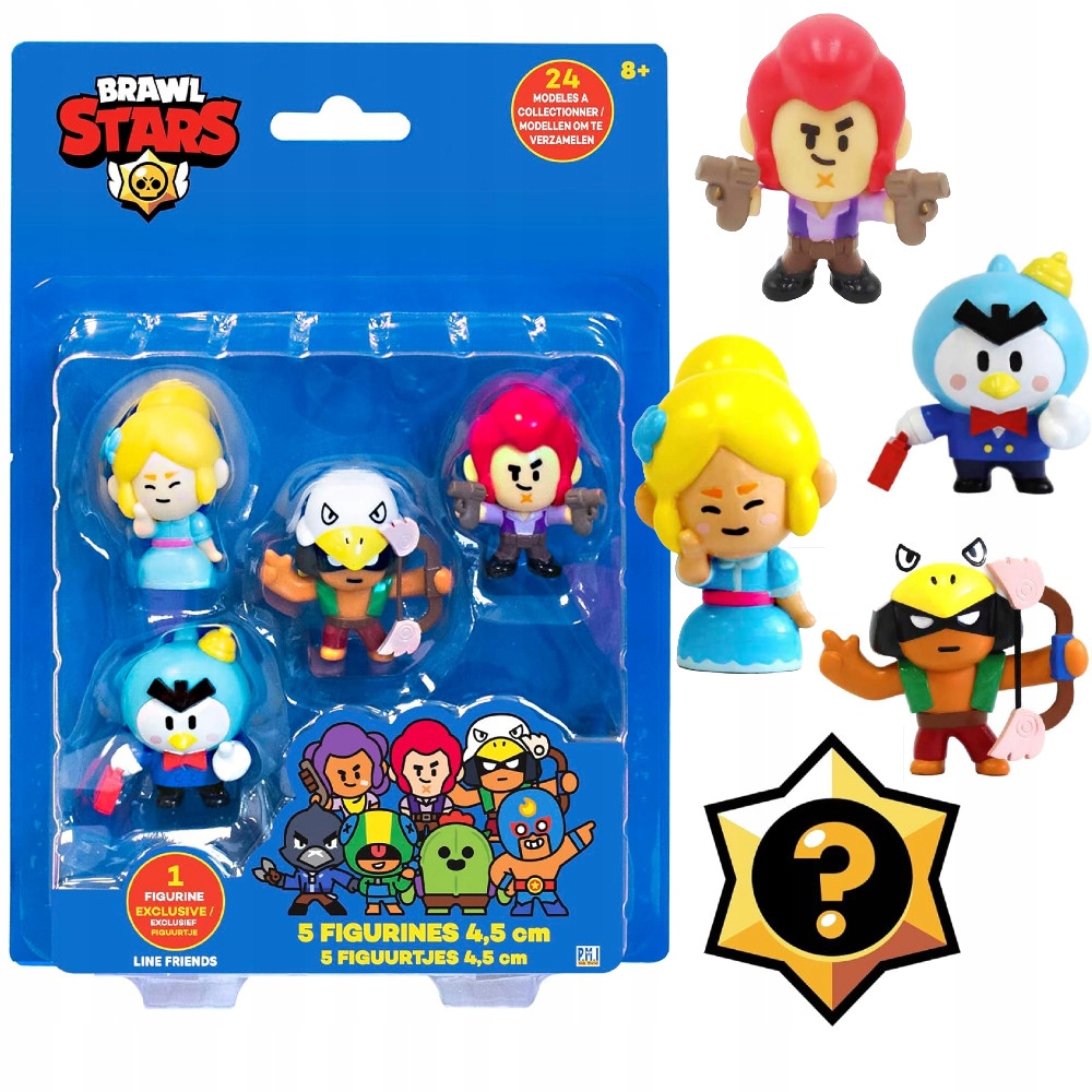 BRAWL STARS ZESTAW 5 FIGUREK PIPER BO COLT PAN P + 1 FIGURKA ...