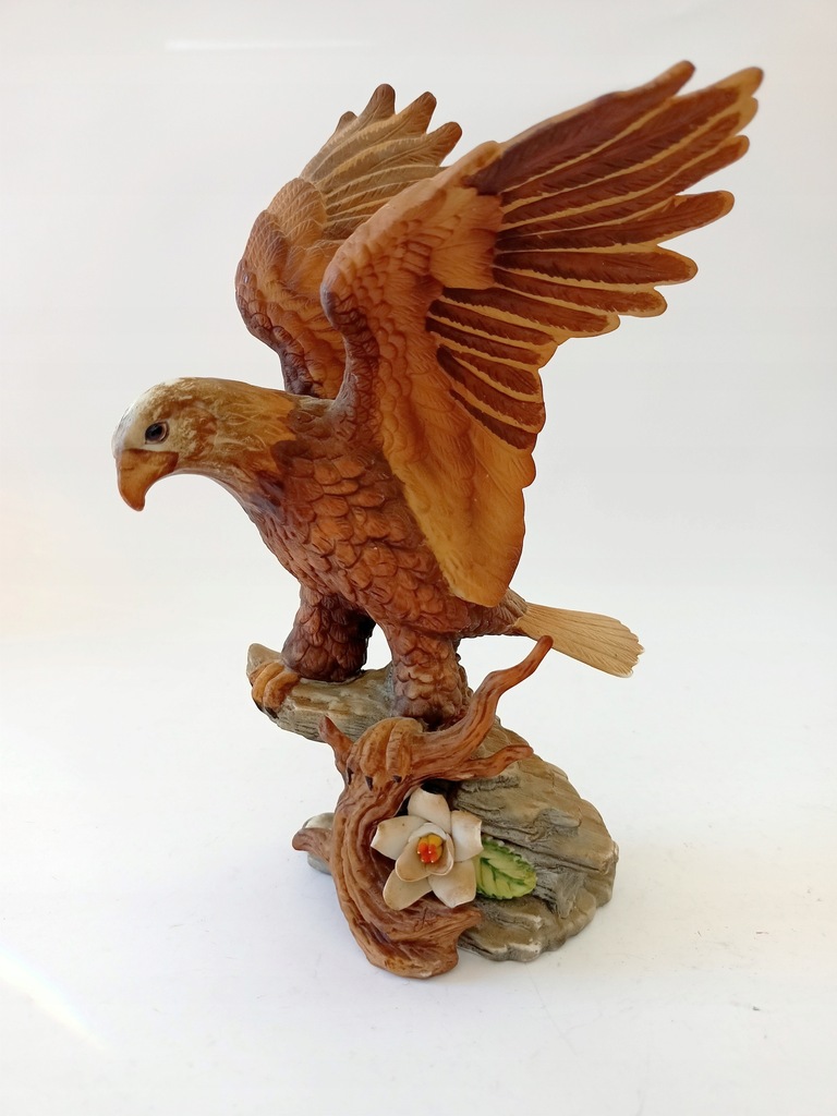 KOLEKCJONER FIGURKA PORCELANOWA ORZEŁ BISKWIT SYGN - 13676355924 ...