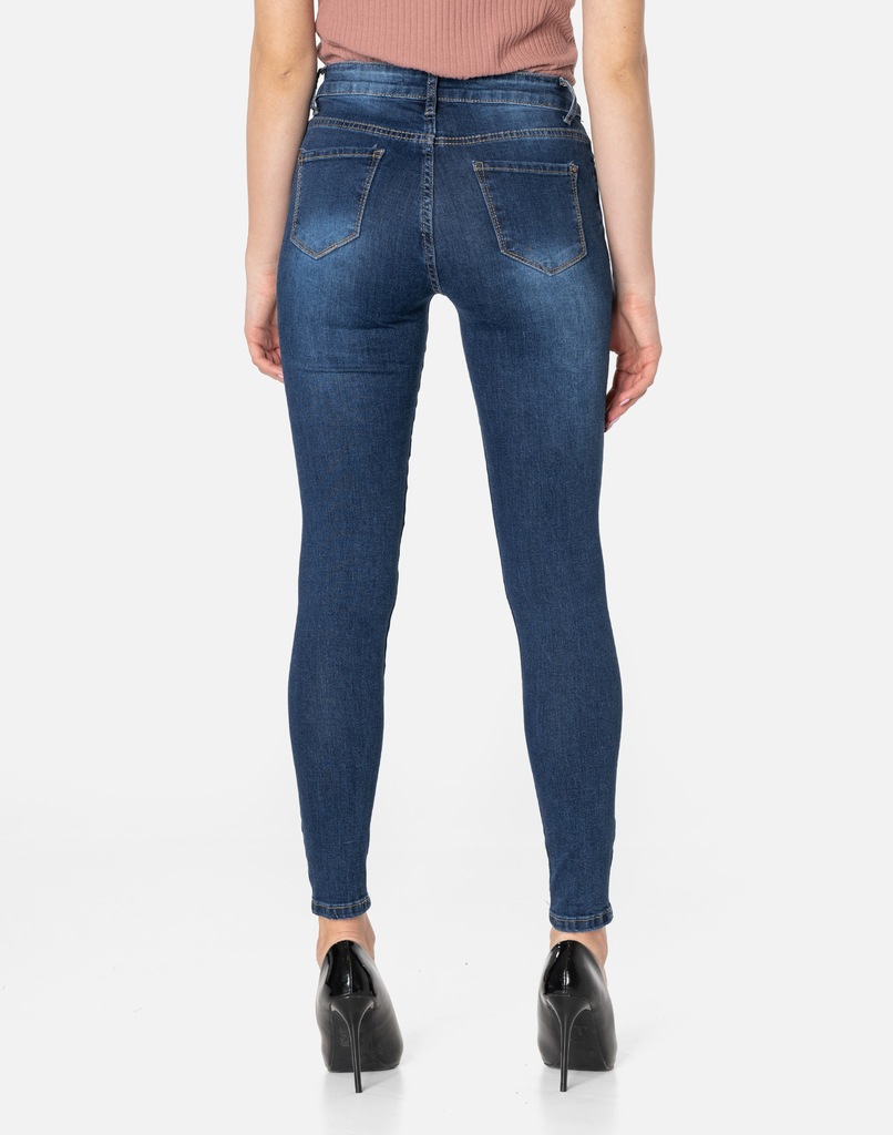 Spodnie Damskie Jeansy Rurki z Dziurami 5248 r 40 - 11387276364 ...