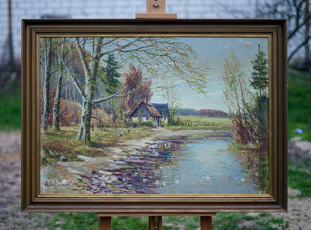 LATO HILBERT JENSEN 1911 WIELKI STARY OBRAZ OLEJNY - 13584438252 ...