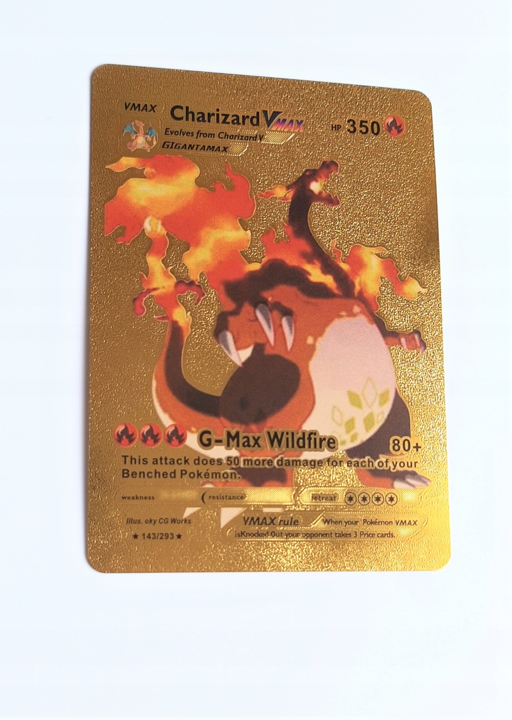 Karta Pokemon Charizard Vmax Złota Karta Gold - 12824911474 - oficjalne archiwum Allegro