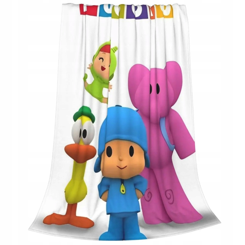 P-POCOYO Elly Pato Fred Loula Śpiący Ptak Koc Kreskówka Flanelowy Koc ...