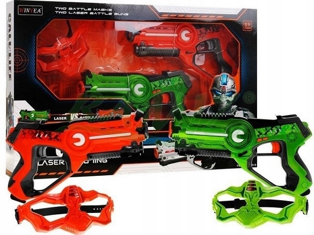 ZESTAW DO LASER TAG 2x PISTOLET 2x MASKA PAINTBALL - 7682815599 ...