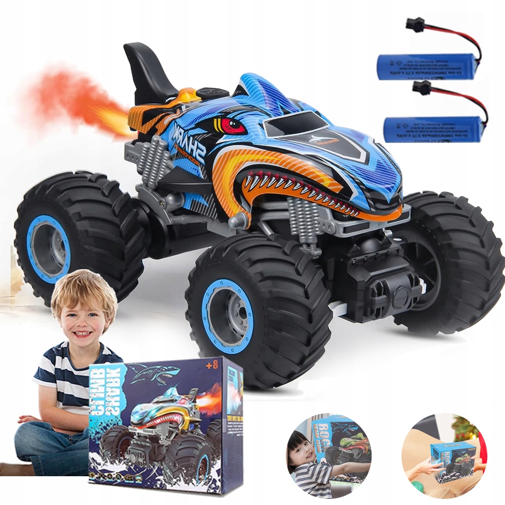 RC MONSTER TRUCK BIG SHARK DESIGN REKINA 2,4 GHZ ZDALNIE STEROWANY ...