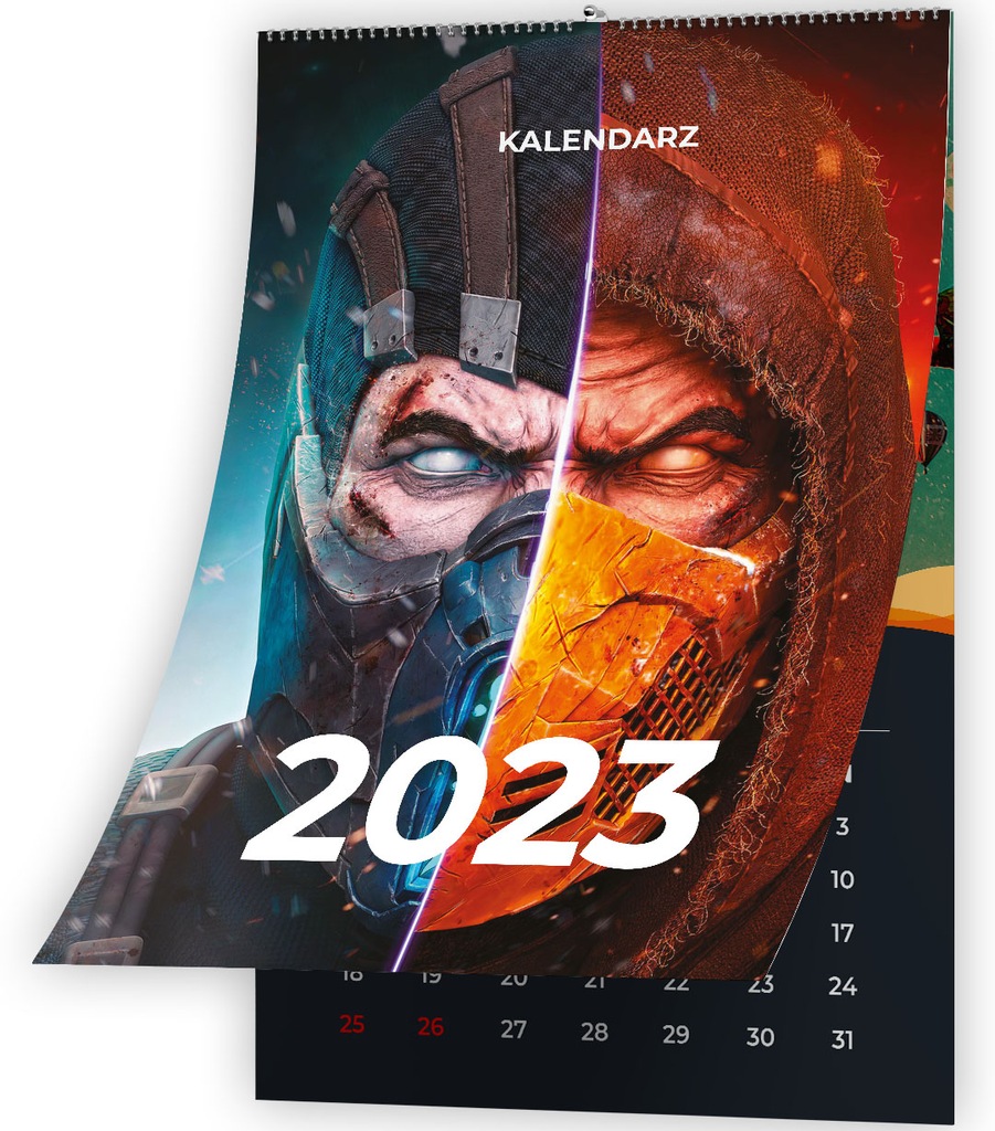 KALENDARZ 2023 ŚCIENNY MORTAL KOMBAT 13 stron A4 - 12720996771 ...