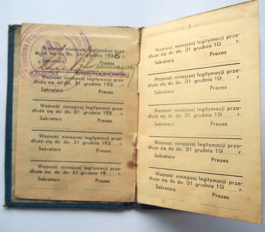 LEGITYMACJA Pocztowe Przysposobienie Wojskowe 1935 - 11644690579 - oficjalne archiwum Allegro