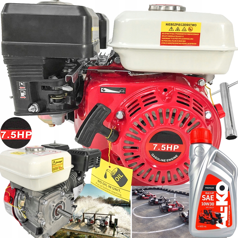 SILNIK SPALINOWY 7,5KM GX160 DO ZAGĘSZCZARKI AGREGATU +OLEJ+KLIN wałek 20mm - 15423321210 ...