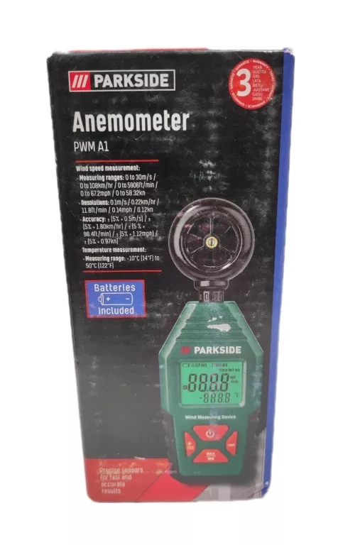 ANEMOMETR PARKSIDE PWM A1 - 12630625018 - oficjalne archiwum Allegro