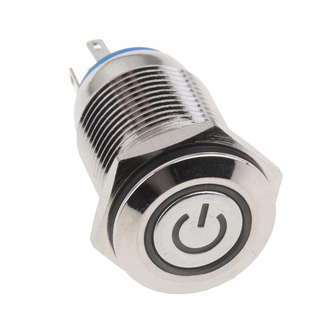 16mm 12V Car Red LED Push Button Metal ON/OFF Switch Latching 12V Red ...