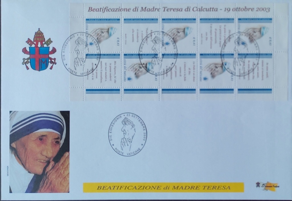 JP 2 -FDC WATYKAN 2003 - BEATYF. M. TERESY - 13690954949 - oficjalne ...
