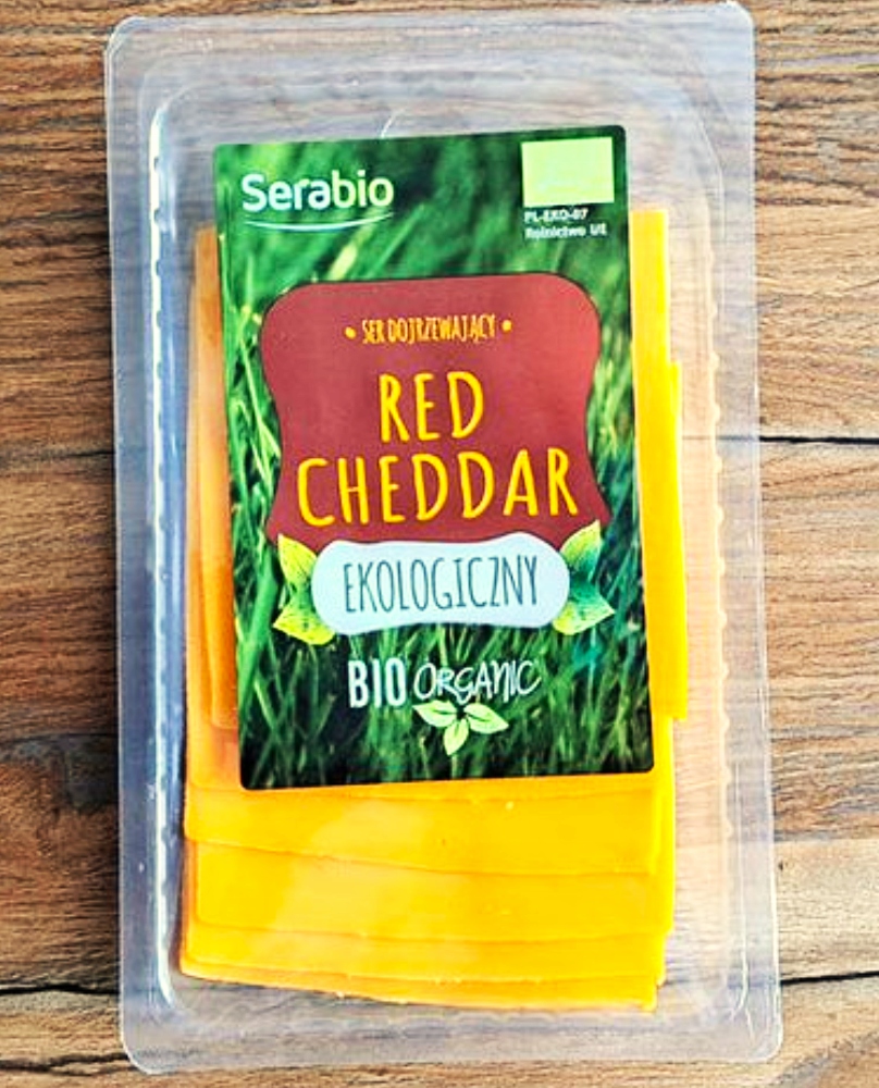 Ser BIO Red Cheddar - Plastry 125g , SERABIO, probiotyczne bakterie LAB ...