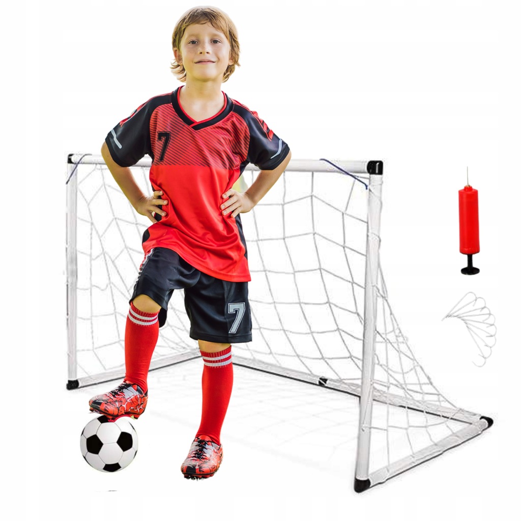 ZESTAW PIŁKARSKI SPORTOWA BRAMKA PIŁKA POMPKA HAKI - 13645008346 ...