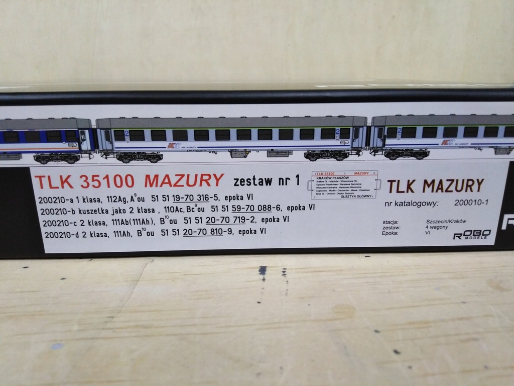 ROBO MODELE 200010-1, zestaw 4 wagonów TLK Mazury - 13097936395 - oficjalne archiwum Allegro