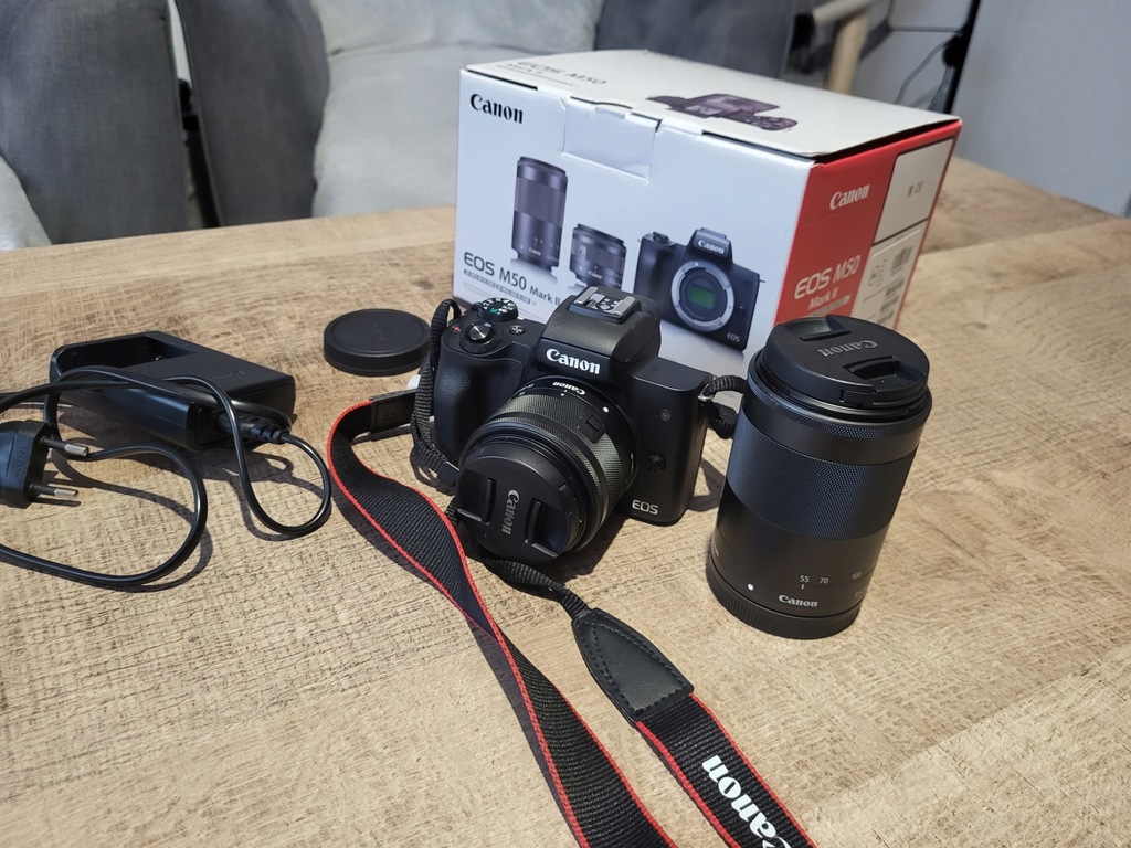 APARAT CANON M50 MARK II GWARANCJA 06/24 + EF-M 15-45 + EF-M 55-200 ...