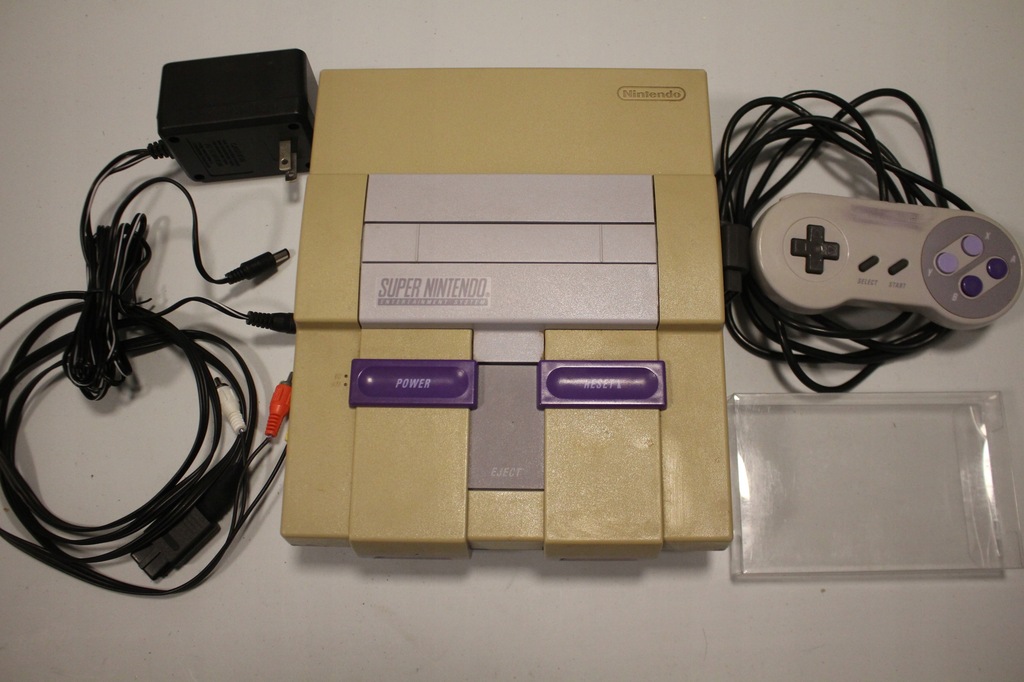 SNES Super Nintendo NTSC USA konsola pad zasilacz - 12250056368 ...