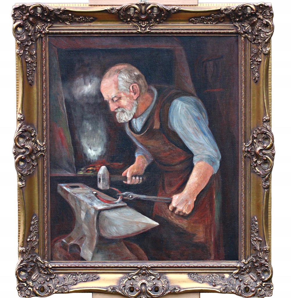 KOWAL PRZY PRACY - PRZEPIĘKNY OBRAZ Z HOLANDII - 13113593308 ...