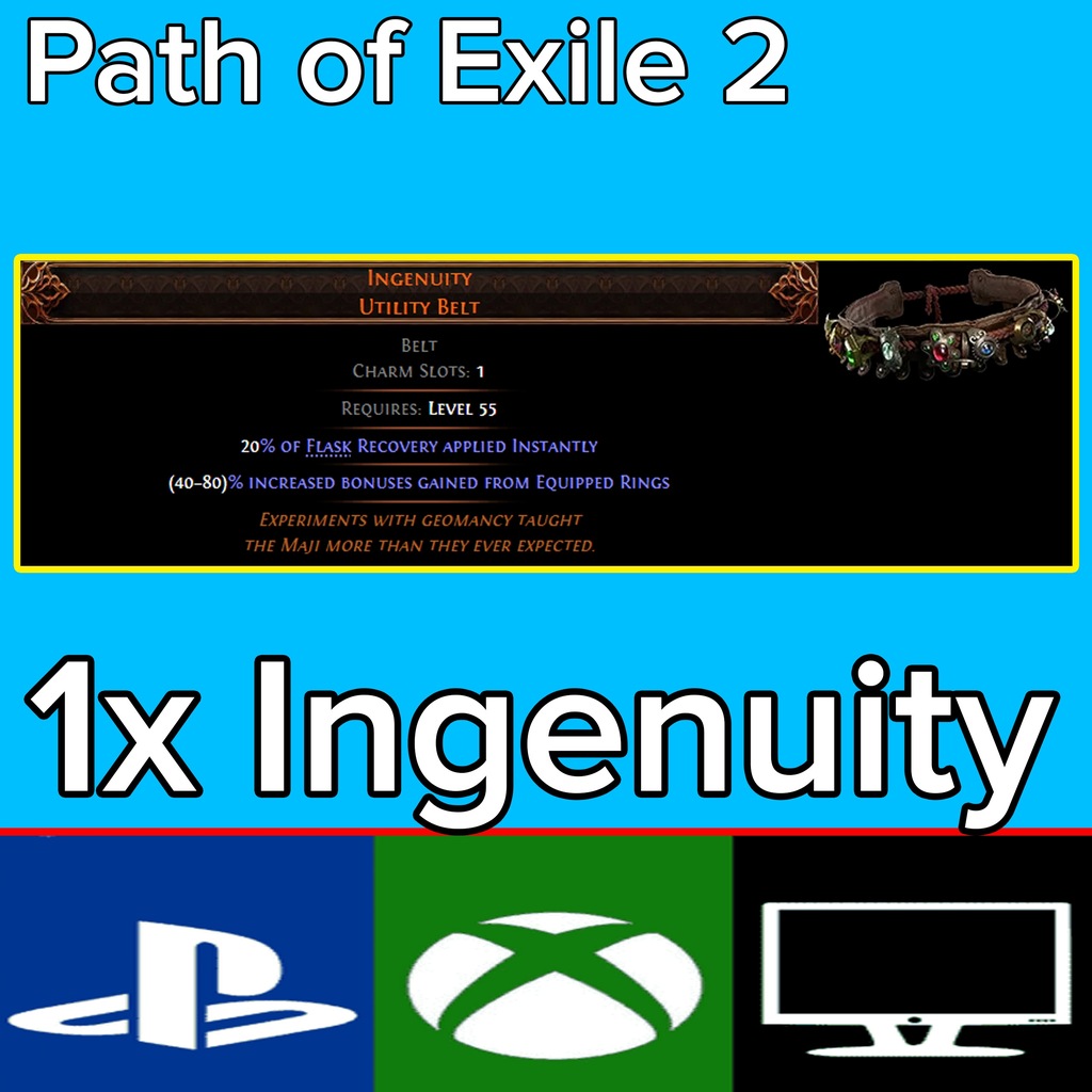 1x Ingenuity Utility Belt Path of Exile 2 POE2 PC PS5 XBOX Standard UNID - 17221065979 ...