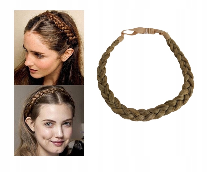 Opaska warkocz włosy na opasce szampański BLOND - 12204324599 ...