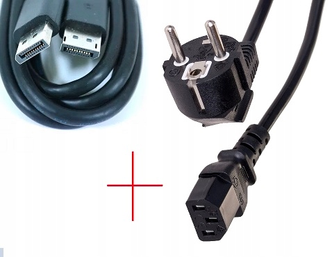 KOMPLET KABLE DO MONITORA KABEL ZASILAJACY DP DELL - 10628879800 - oficjalne archiwum Allegro