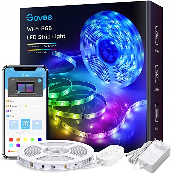Govee WiFi 5m inteligentna taśma LED wi-fi 5m RGB - 13322851857 ...
