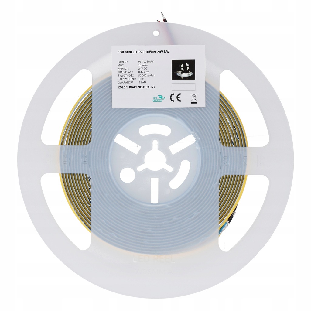 TAŚMA LED 480x SMD COB 2835 BIAŁA NEUTRALNA 24V 5m - 13809181931 ...
