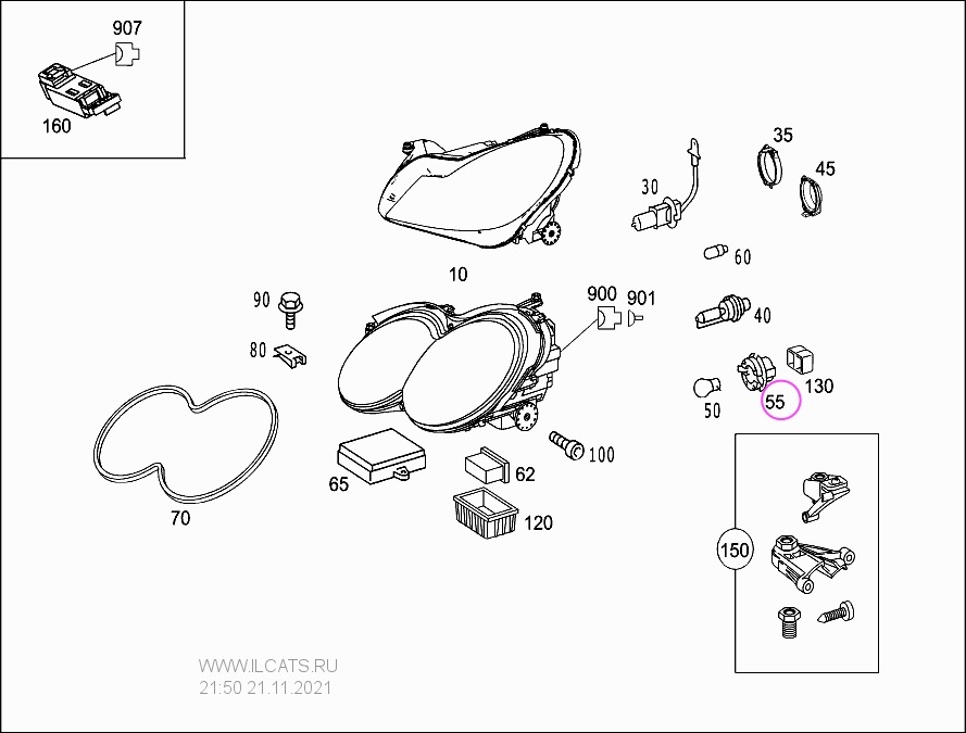 Oprawka żarówki MERCEDES W203 W211 W220 W245 OE - 11467190856 ...