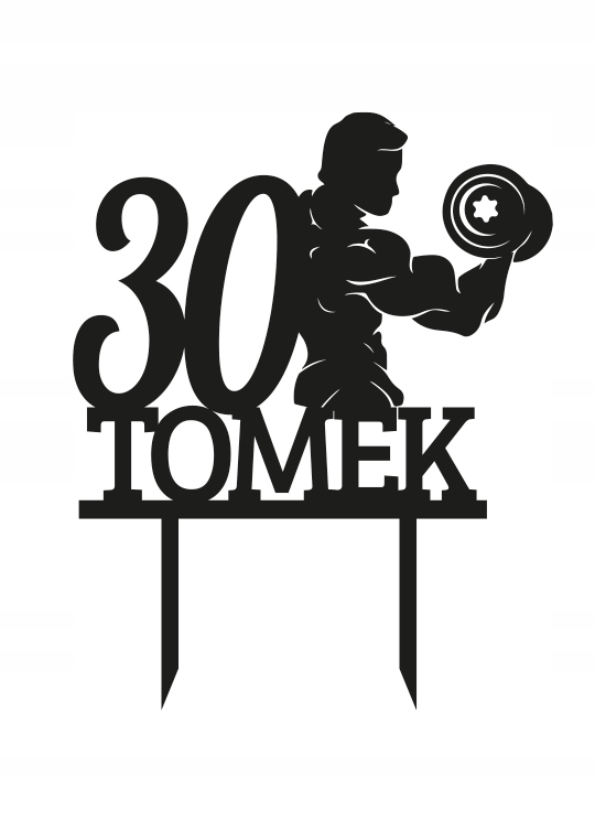 TOPPER NA TORT DLA MĘŻCZYZNY URODZINY SIŁOWNIA DOWOLNA CYFRA 18 30 40 50 - 15299429649 ...